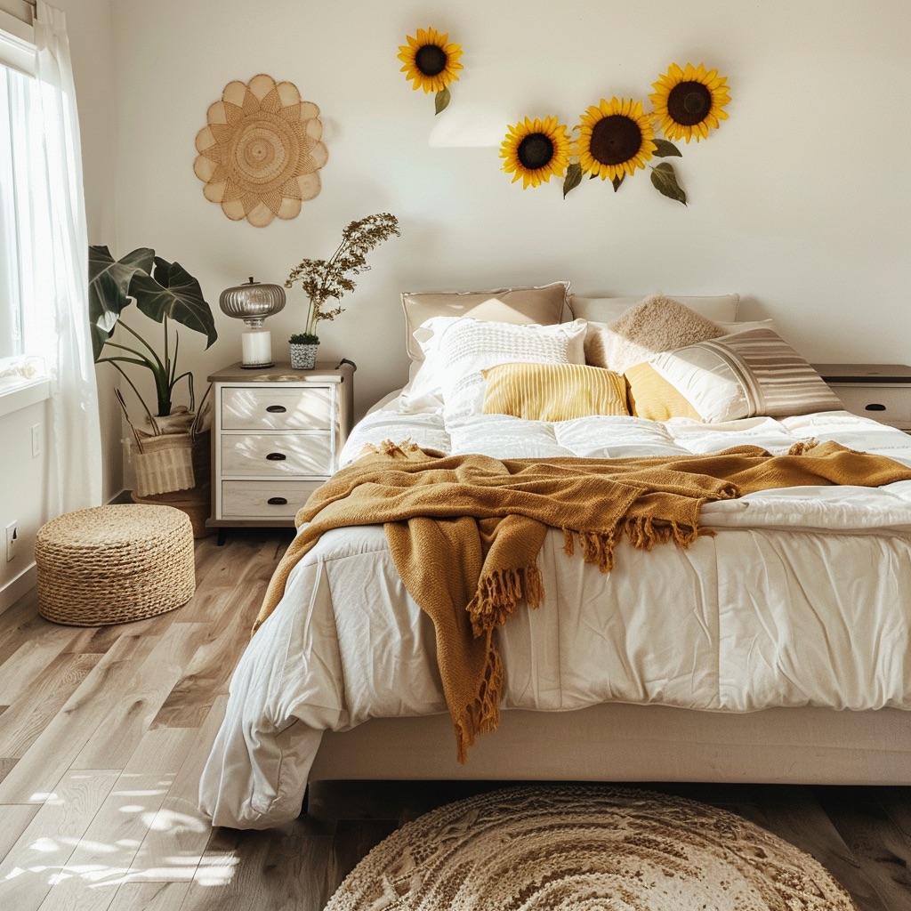 22 Sunflower-Themed Bedroom Ideas For A Sunsational Space - hausvibe